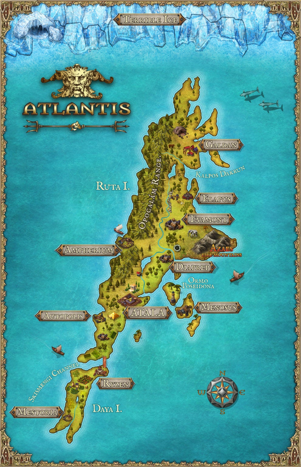 Atlantis Map - Book Brush